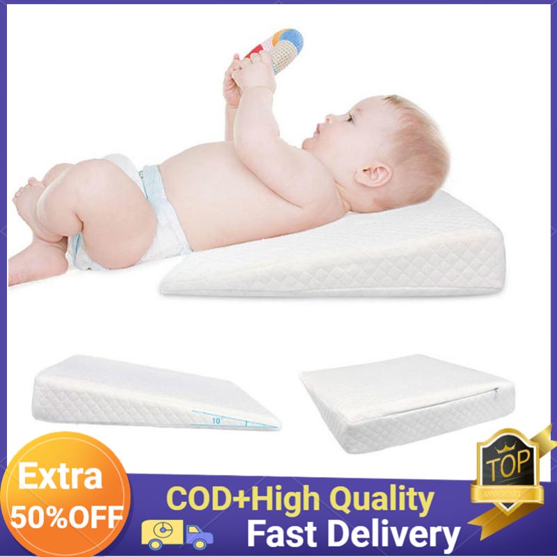 Baby Bassinet Wedge Pillow Prevent Flat Head Anti Reflux Vomiting Milk ...