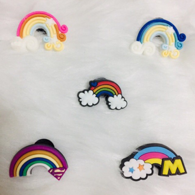 Rainbow Croc Shoe Charms Pins Jibbitz for Crocs for charms pins ...