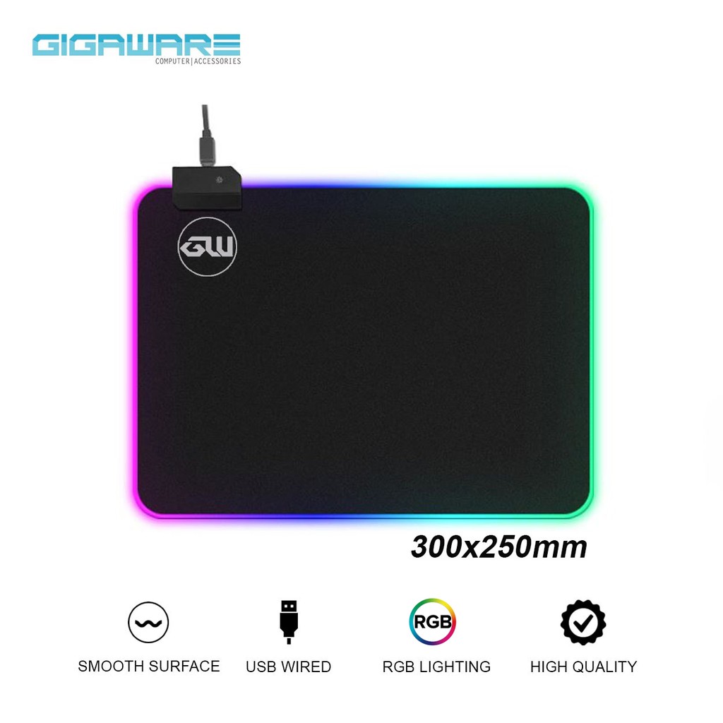 Gigaware LED Lighting RGB Gaming Mouse Pad Comfortable Playing Mouse ...
