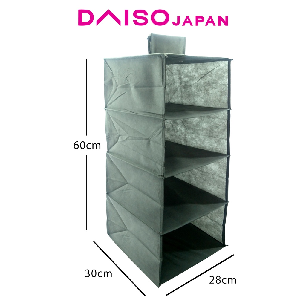 Daiso Gray Collapsible Hanging Storage Organizer | Shopee Philippines