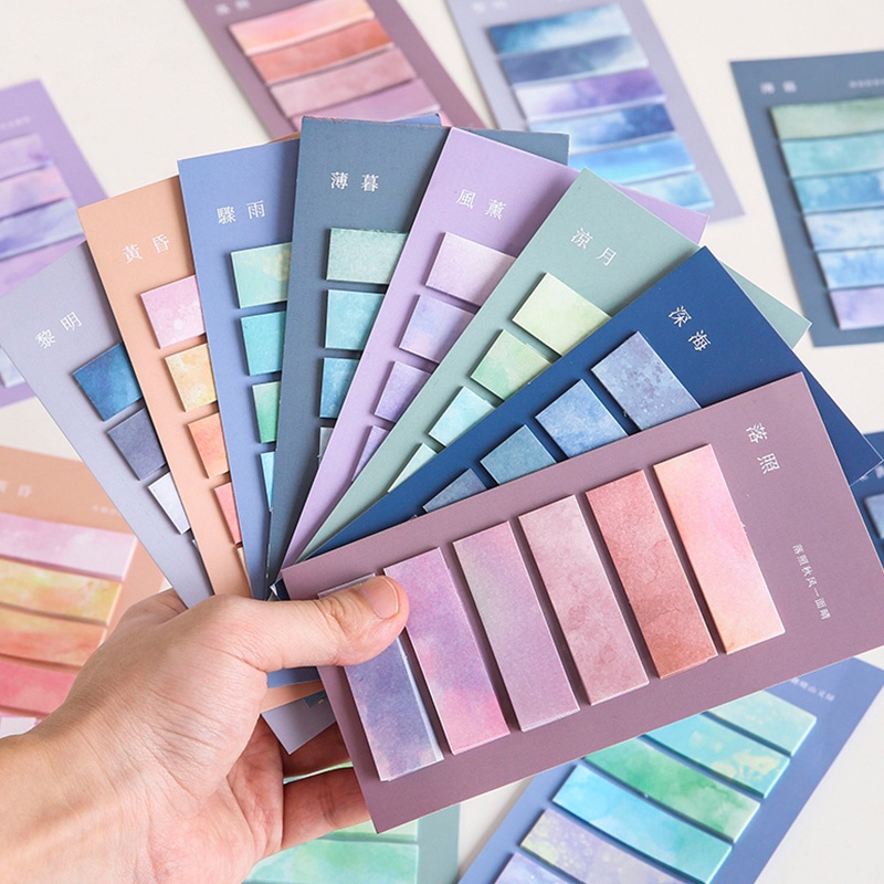 120 Sheets Cute Gradient Color Label Stickers Colorful Classification ...