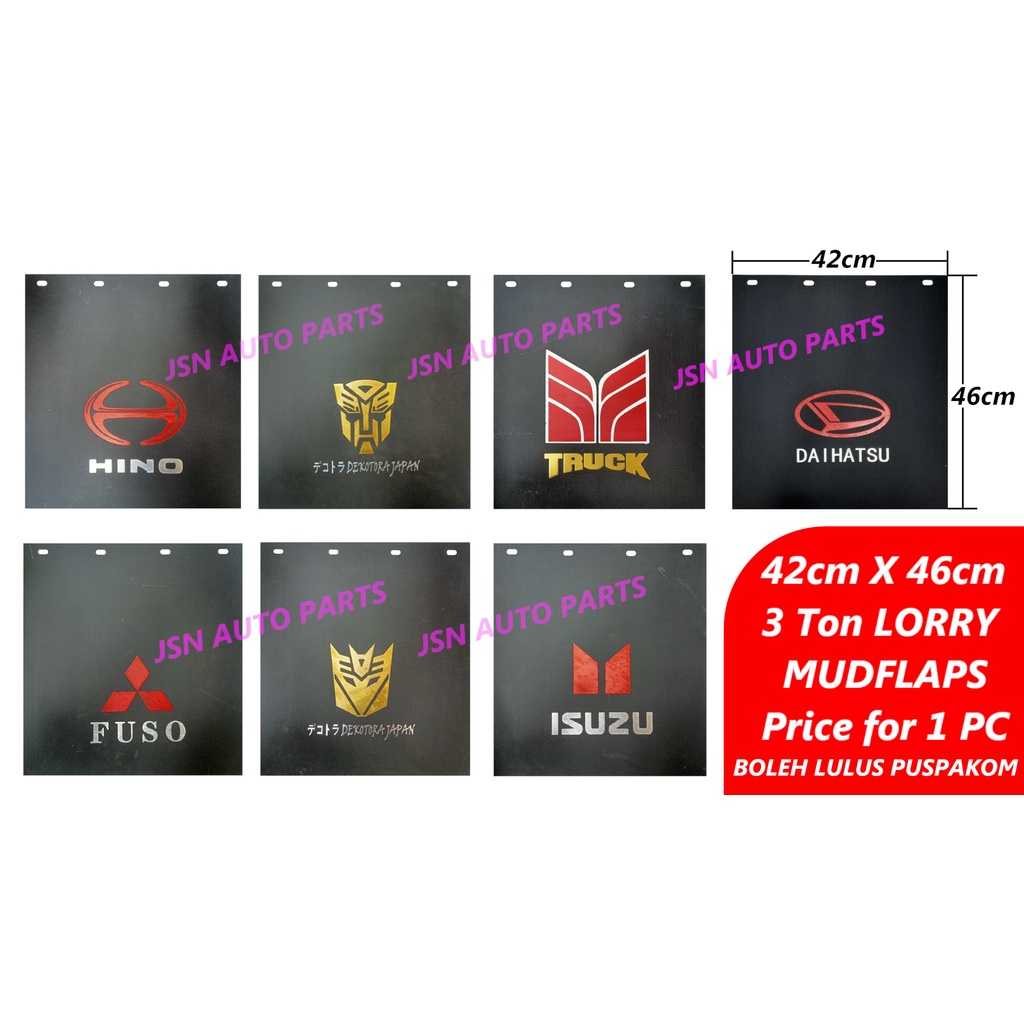 42CM X 46CM 3 TON PVC MUDFLAPS HINO ISUZU FUSO TRUCK TRANSFORMER ...
