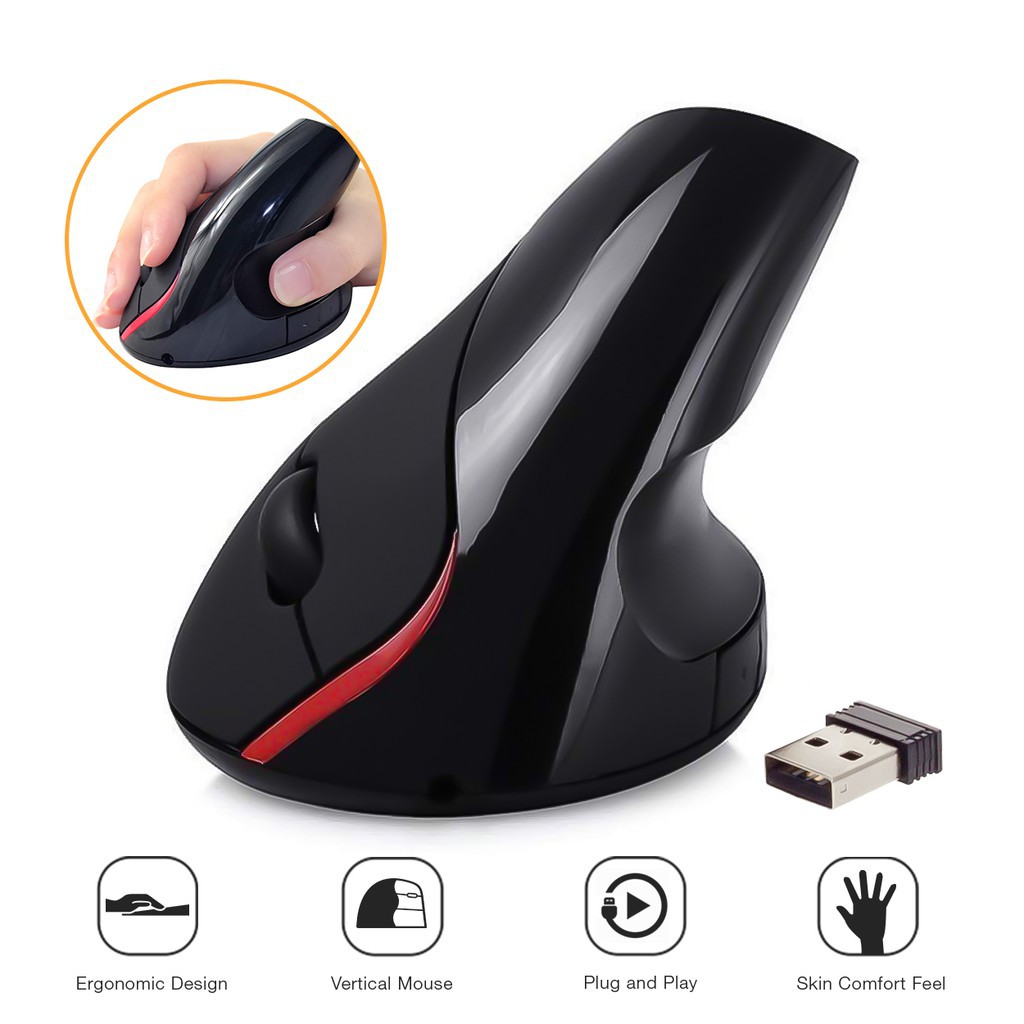 Wireless Vertical Mouse Optical Game Ergonomic Gaming Mice | Shopee ...