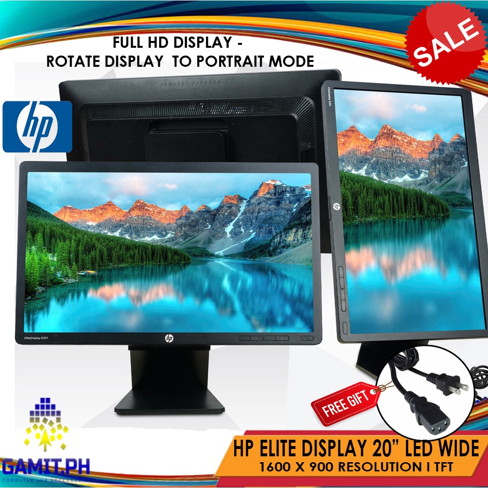 HP Elite Display 20" Wide LED Computer Desktop Pc Monitor for Gaming ...
