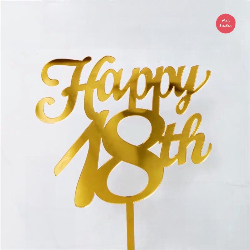 Happy 18th Gold Acrylic Cake Topper | Shopee Philippines