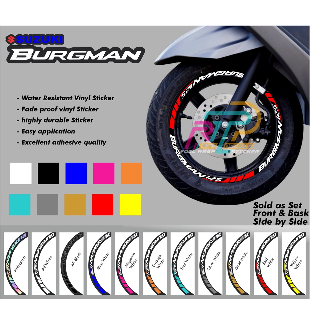 Suzuki Burgman Mags Sticker 4pcs Front & Back | Shopee Philippines