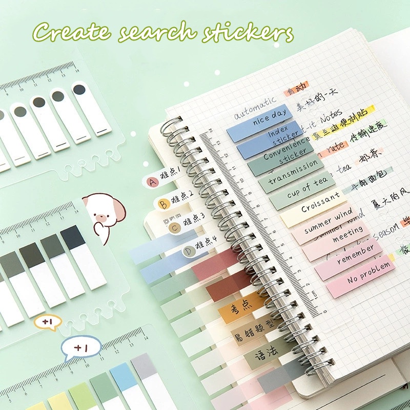 Simple Morandi Color Index Sticker Learning Office Stationery Color ...