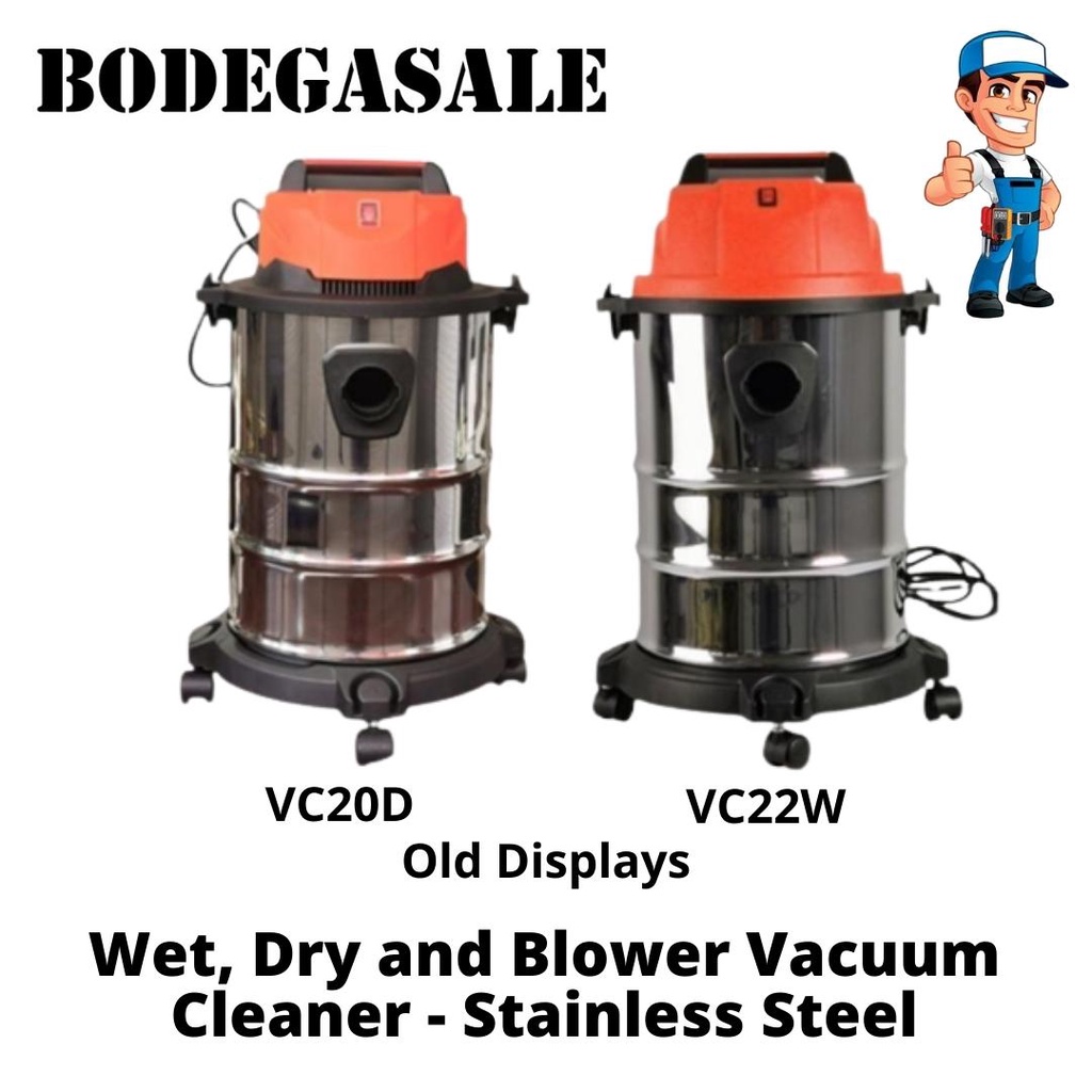 Wet, Dry and Blower Vacuum Cleaner - Stainless Steel, 800W / 1400W, 20L ...