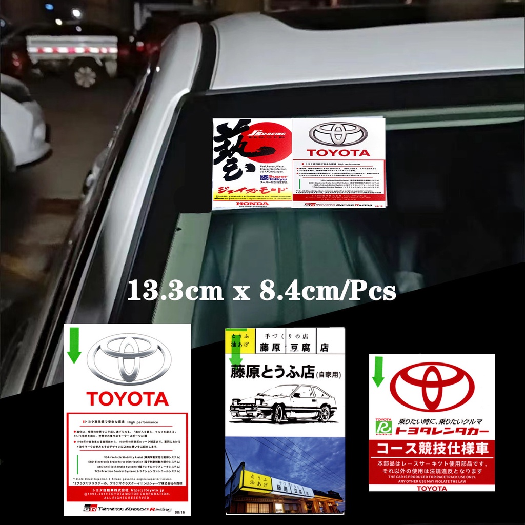 Toyota Windshield Stickers Car Japanese Modified Decal For Lexus Yaris ...