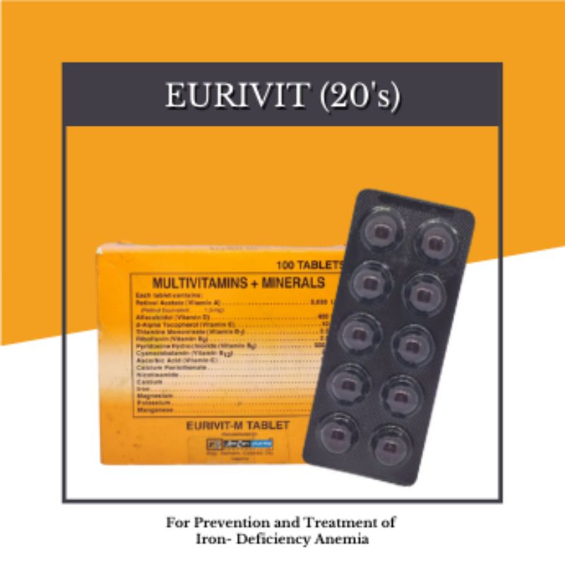 Eurivit Tablet MULTIVITAMINS + MINERALS (Sold per BOX) | Shopee Philippines