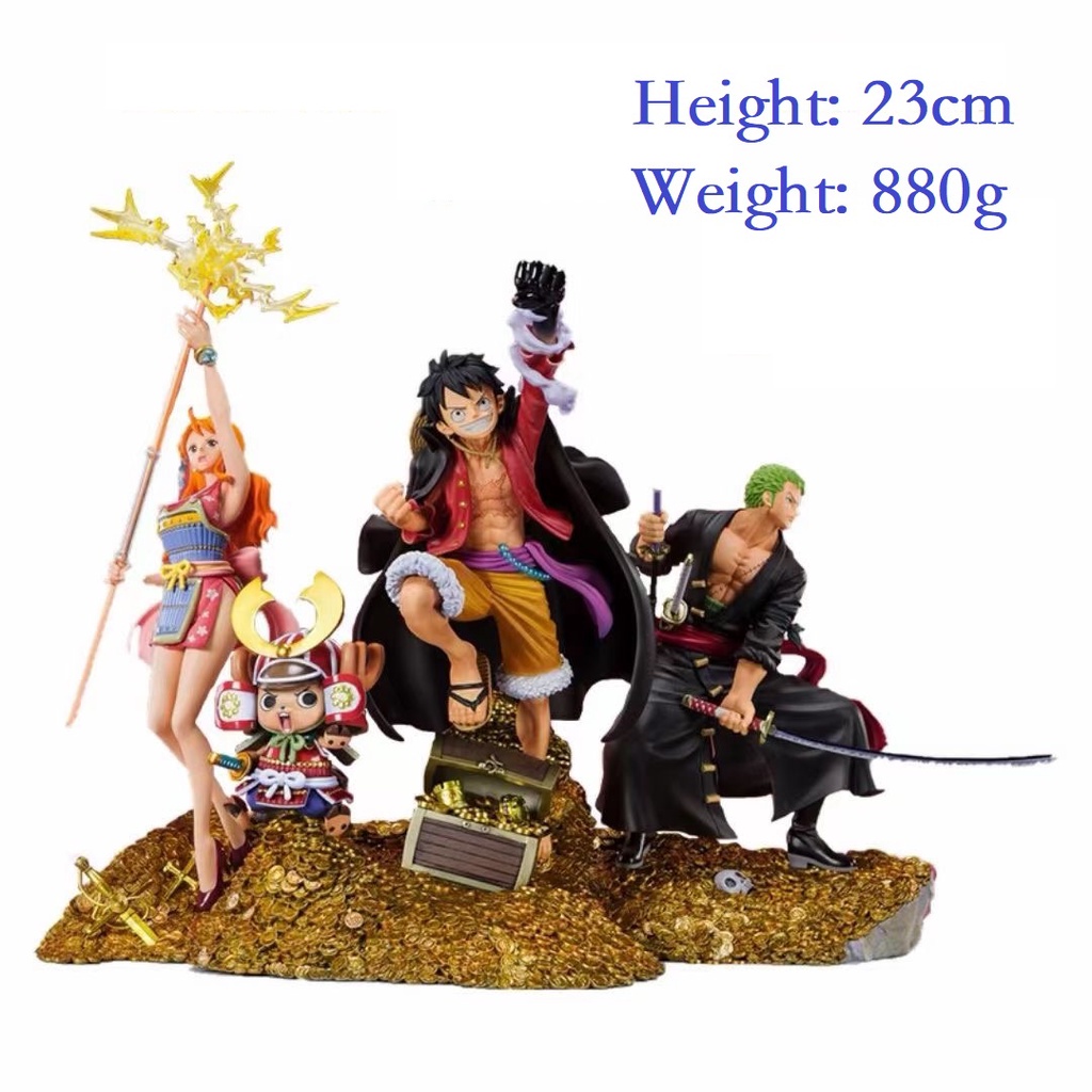 One Piece Luffy Zoro Nami Chopper Set of 4 On The Gold Stone ...