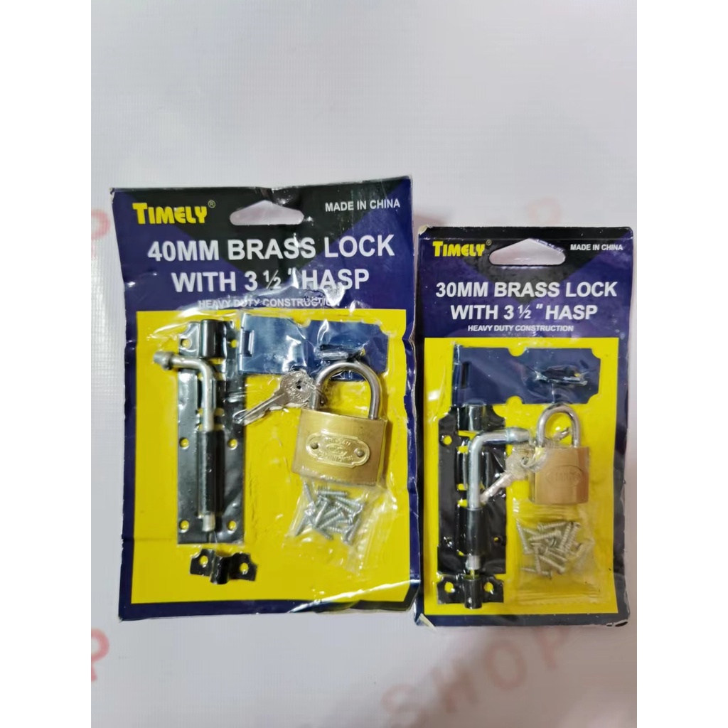 Multipurpose lock set brass lock with hasp-30mm at 40mm | Shopee ...