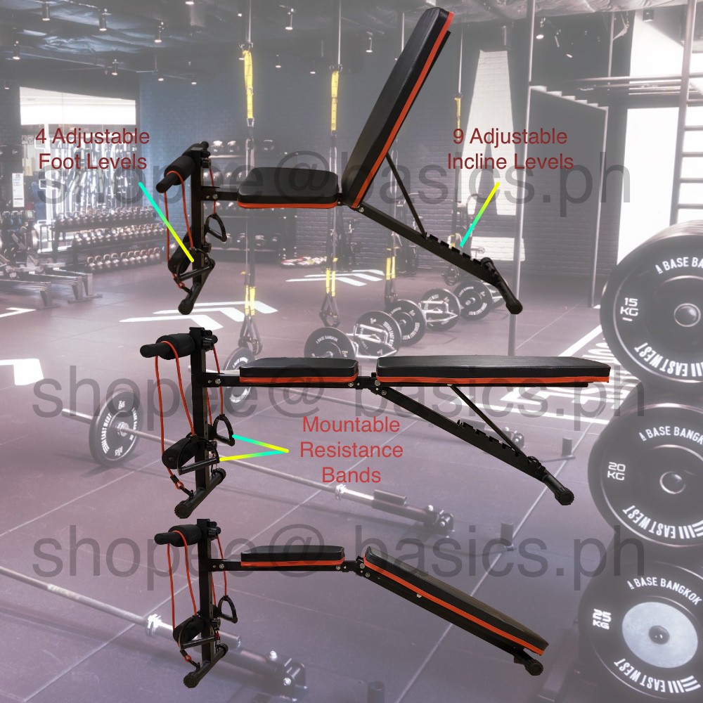 Incline Decline Bench Press Adjustable with 9 Seat Levels and 4 Leg ...