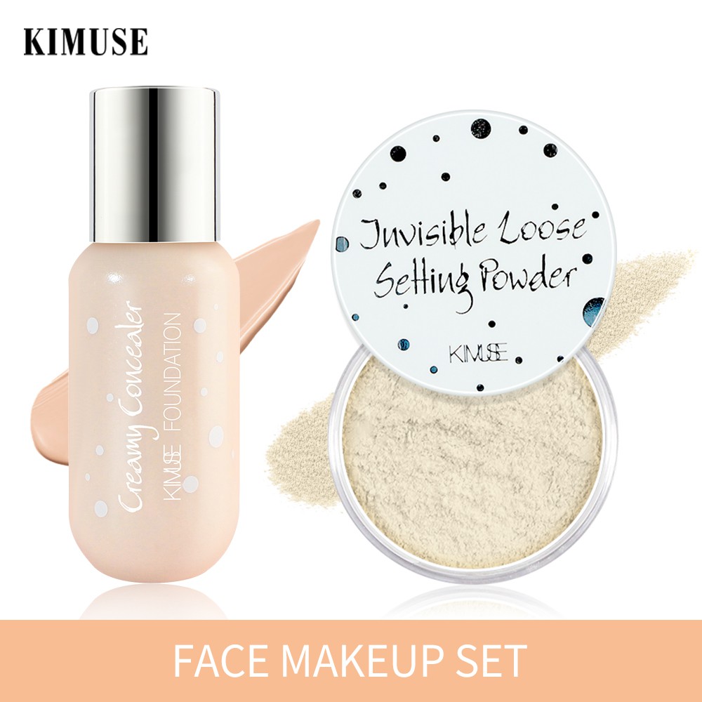 KIMUSE Waterproof Matte Foundation + Waterproof Matte Powder Set ...
