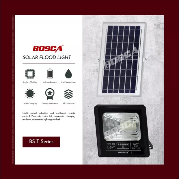 BOSCA 30W/50w/100w/200w Solar Led Outdoor Flood Light IP67 Waterproof ...