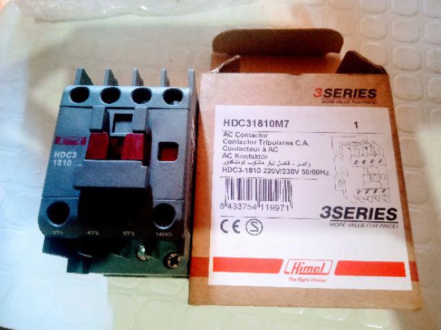Himel Magnetic Contactor HDC3, 18Amps, 7.5kW, 220VAC Coil, 1NO, (AC-3 ...