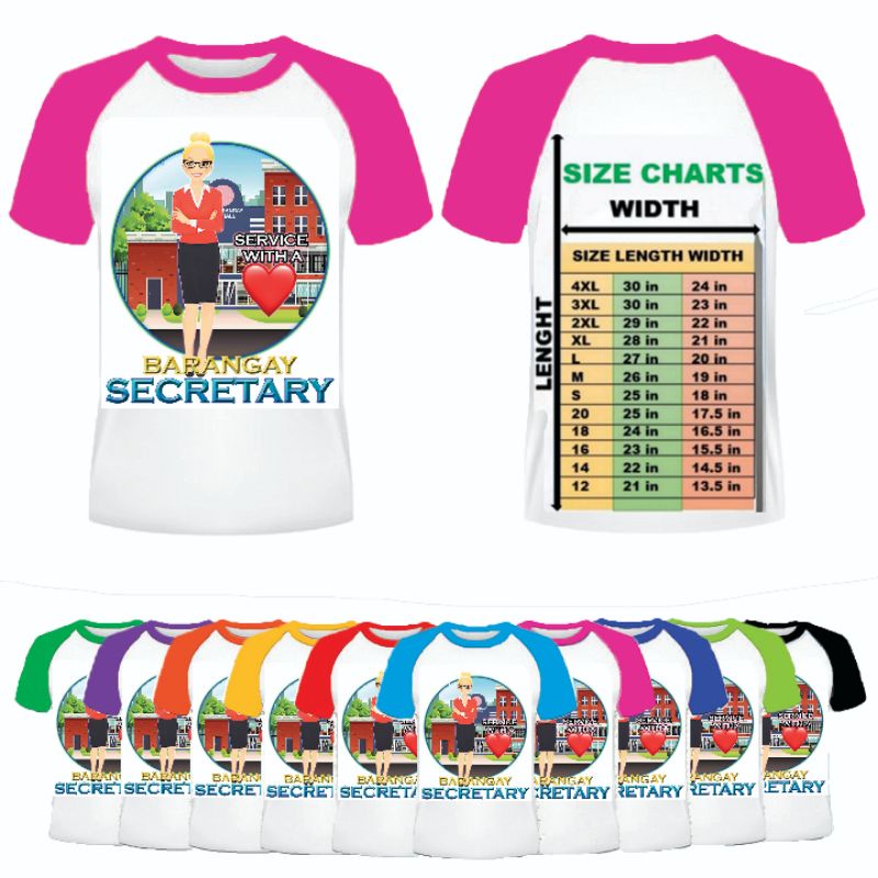 BARANGAY SECRETARY RAGLAN T-SHIRT SUBLIMATION PRINT | Shopee Philippines
