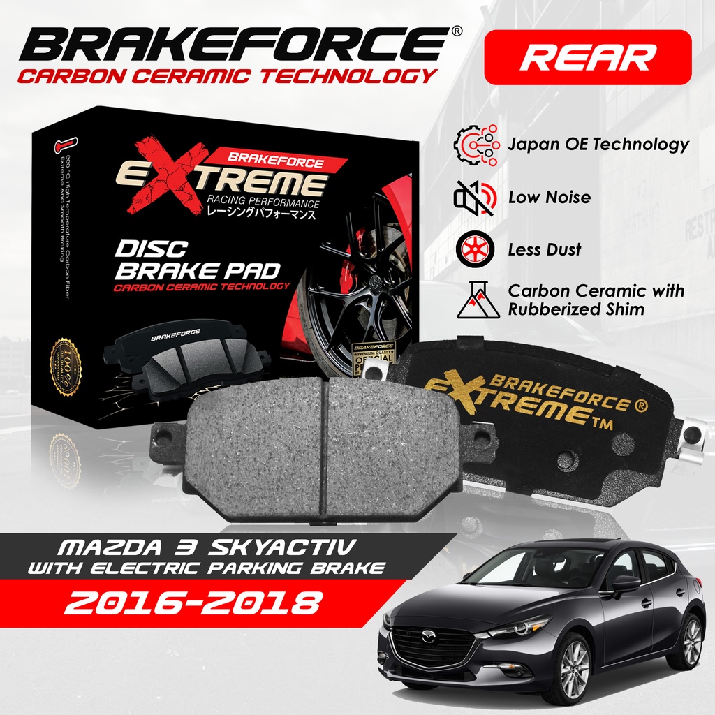 BrakeForce Extreme Carbon Ceramic Rear Brake Pad For Mazda 3 Skyactiv ...