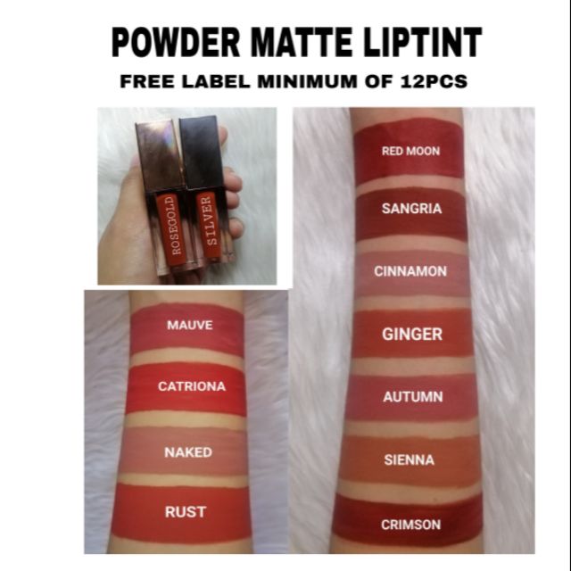 Powder Matte liptint Powdery matte lip Stain rebranding | Shopee ...
