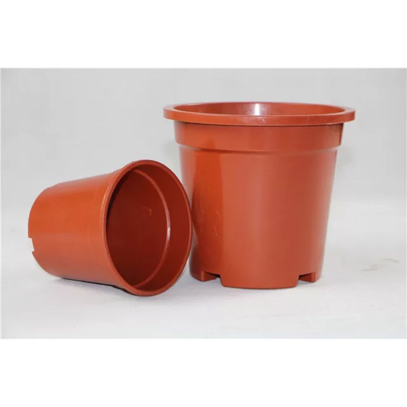 1Pc.Brown Plastic Flower Planter Pots Garden Planter (10*8cm) (12*11cm ...
