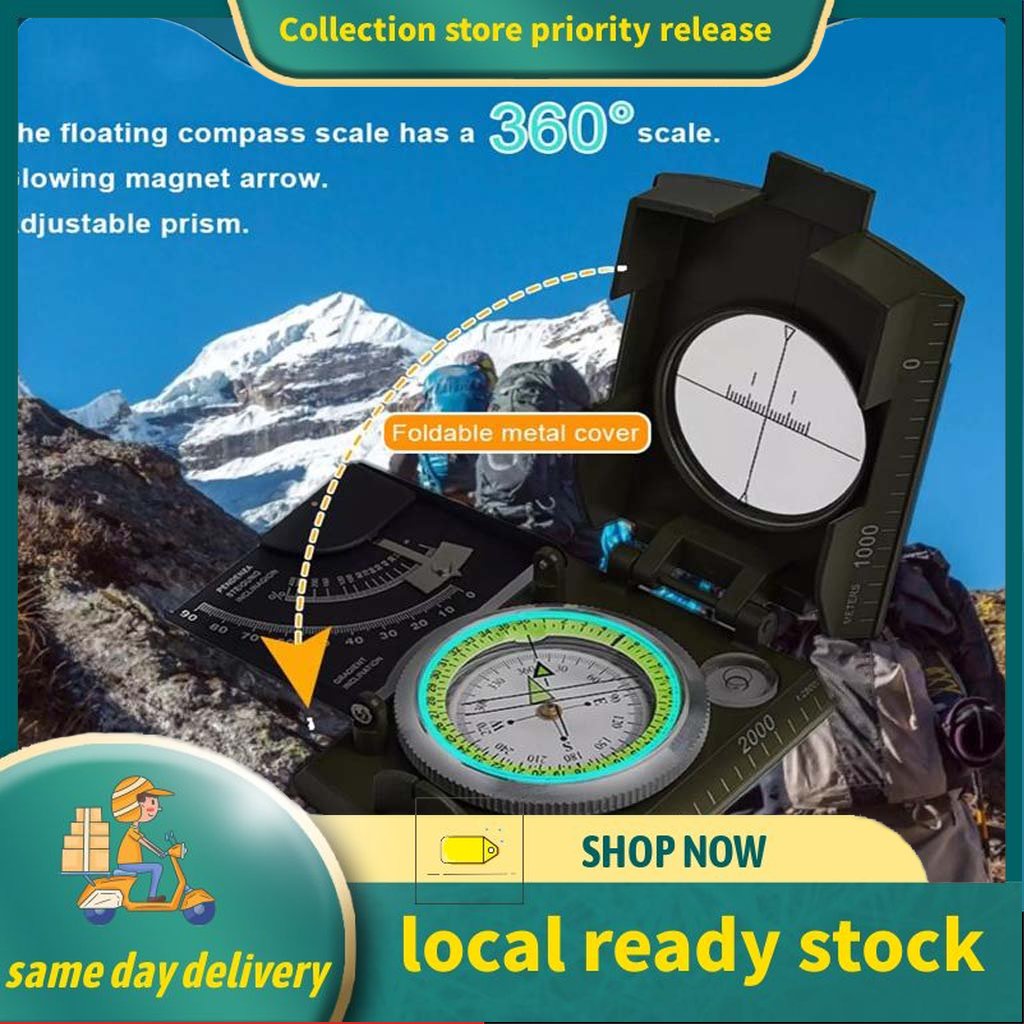 Professional Military Army Geology Metal Sighting Compass for Camping ...