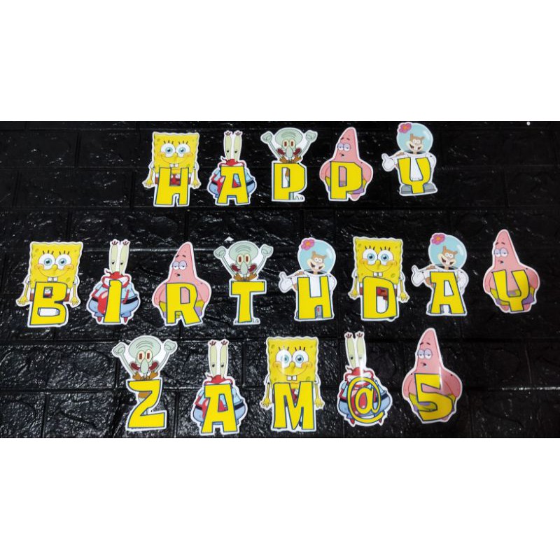SPONGEBOB Personalized Name Party Banner | Shopee Philippines