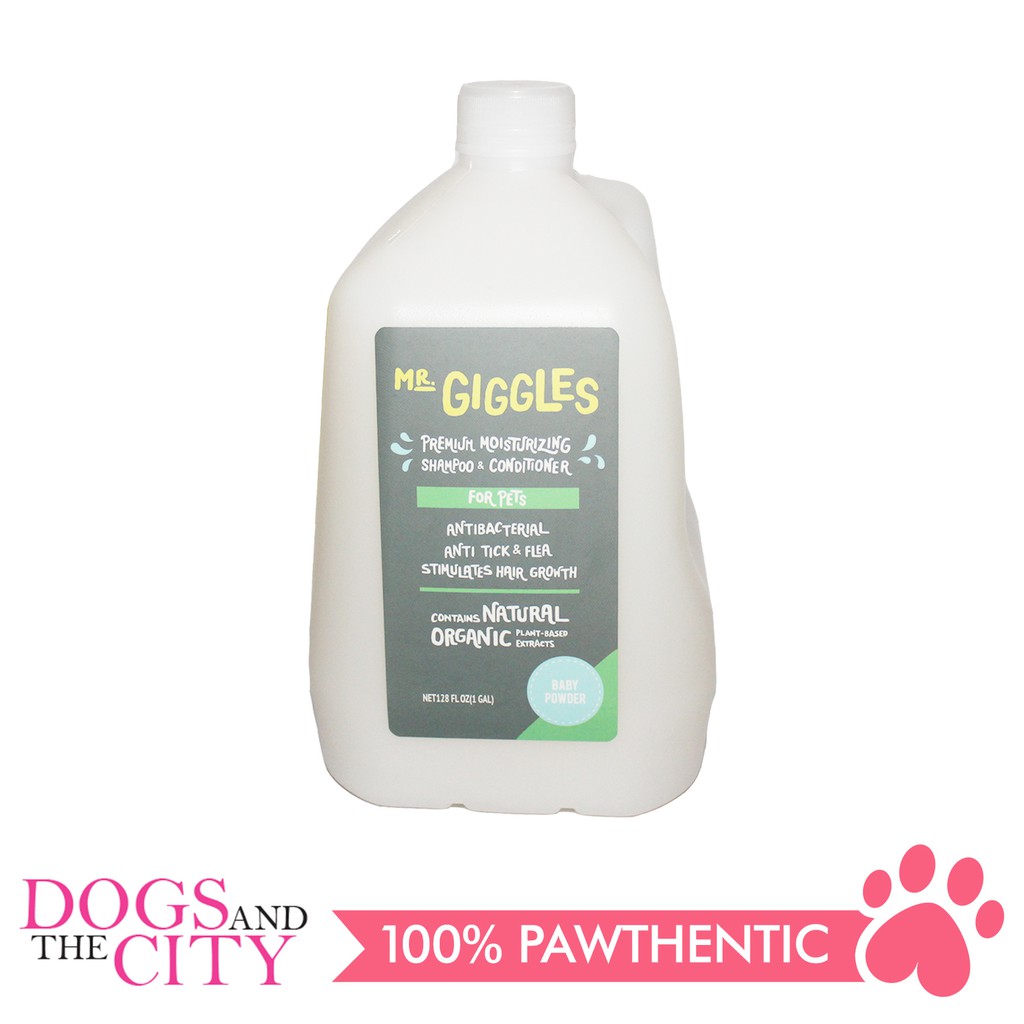 Mr. Giggles Shampoo & Conditioner Baby Powder 1 Gallon/4L for Dog and ...