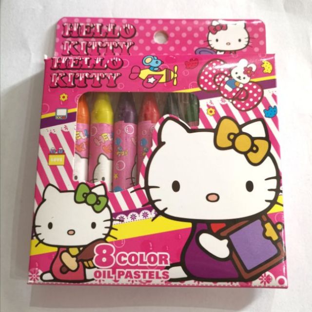 8 colors Hello Kitty Jumbo Big Crayons/Color Oil Pastel lootbag filler ...