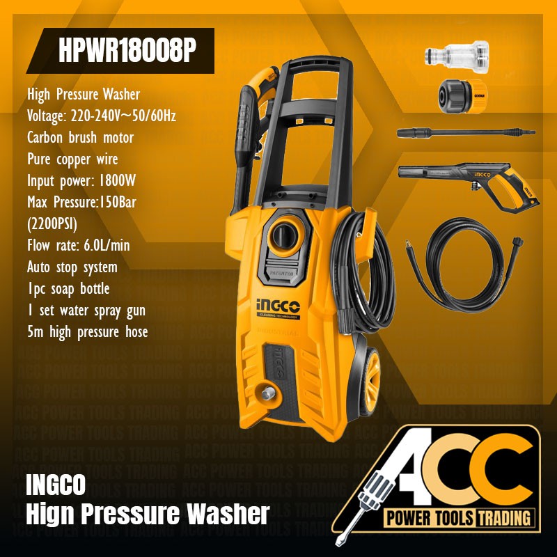 Ingco High Pressure Washer 1800w | Shopee Philippines
