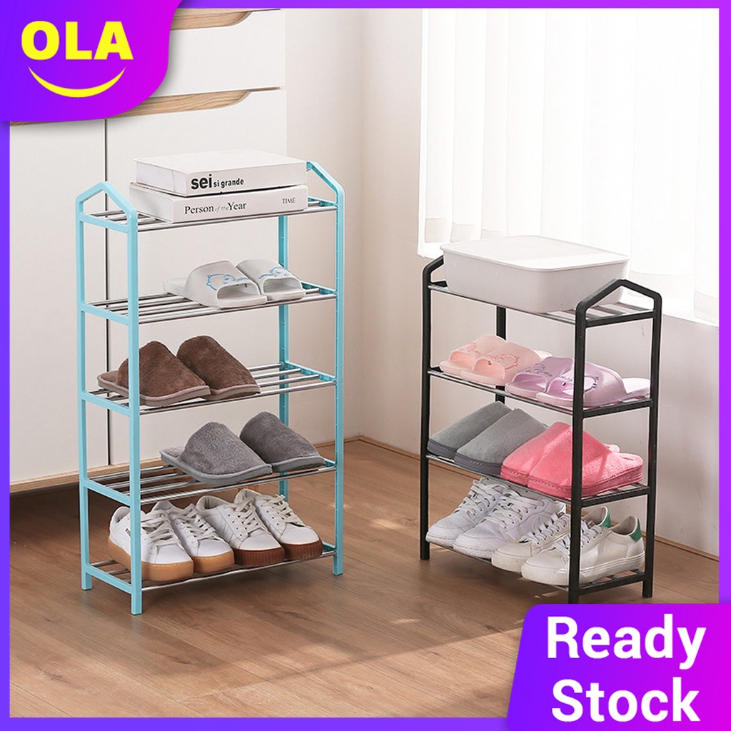 5 Layers Shoe Rack Stainless Steel Easy Assemble Storage Shelf Shoe ...