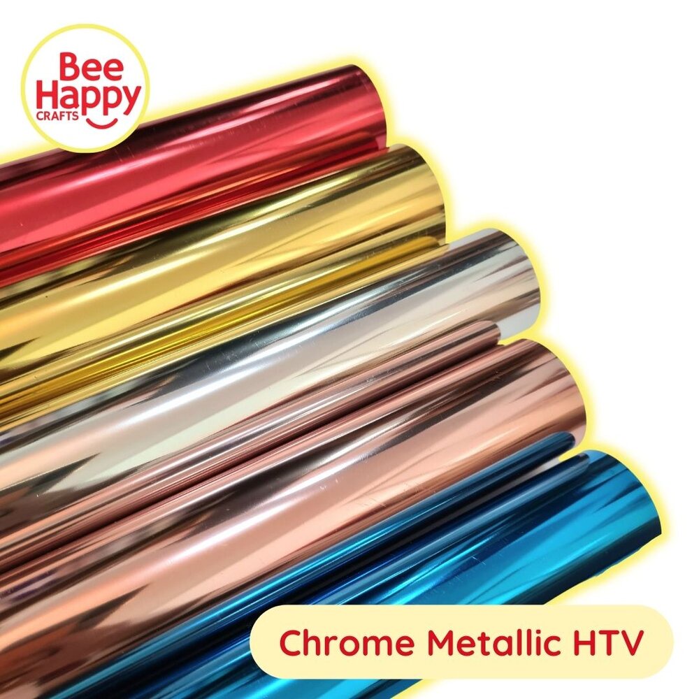 Bee Happy Chrome Metallic HTV Heat Transfer Vinyl (Iron On) 12" x 12 ...