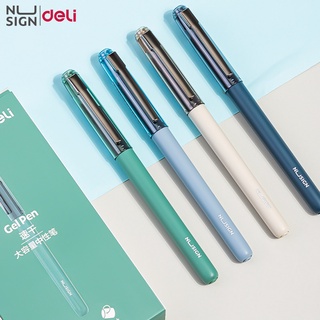 Nusign by Deli Gel Pen Ballpen 0.5mm Black Ink Smooth Writing Press Gel ...