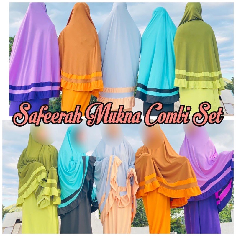 SAFEERAH COMBI MUKNA SET MUSLIM PRAYER WEAR | Shopee Philippines