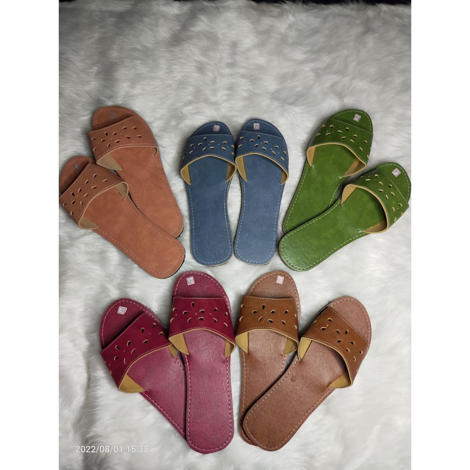 LADIES SLIPPERS (FLORAL PUNCH STRAP) (LILIW-MADE) | Shopee Philippines
