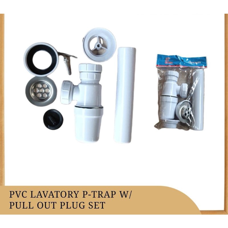 pvc lavatory bottle P trap 11/2 11/4 with pull out plug set | Shopee ...
