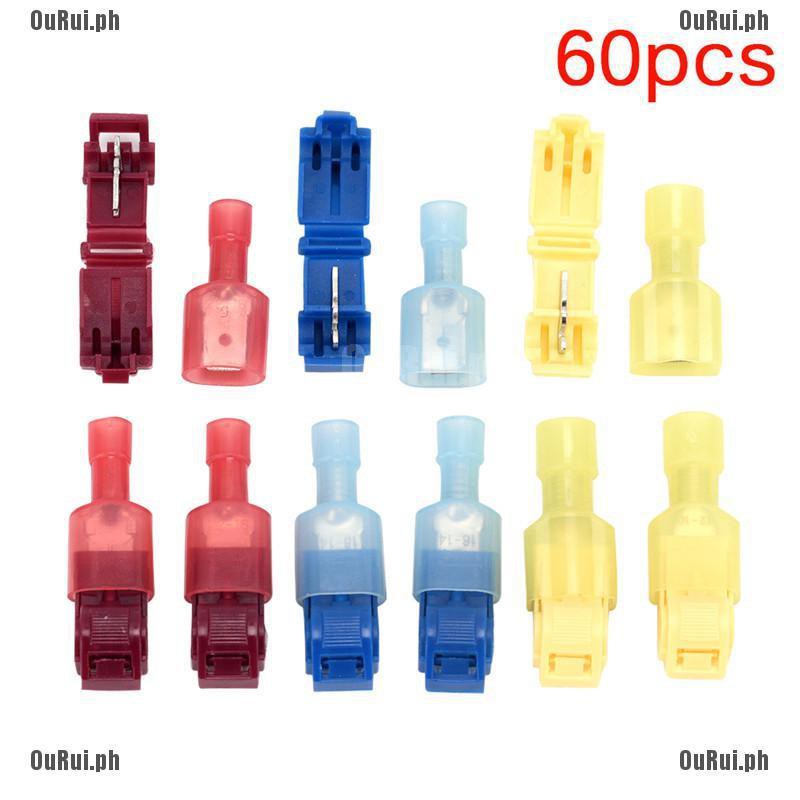 HS New 60pcs T-Tap/Male Female Insulated Wire Quick Splice Terminal ...