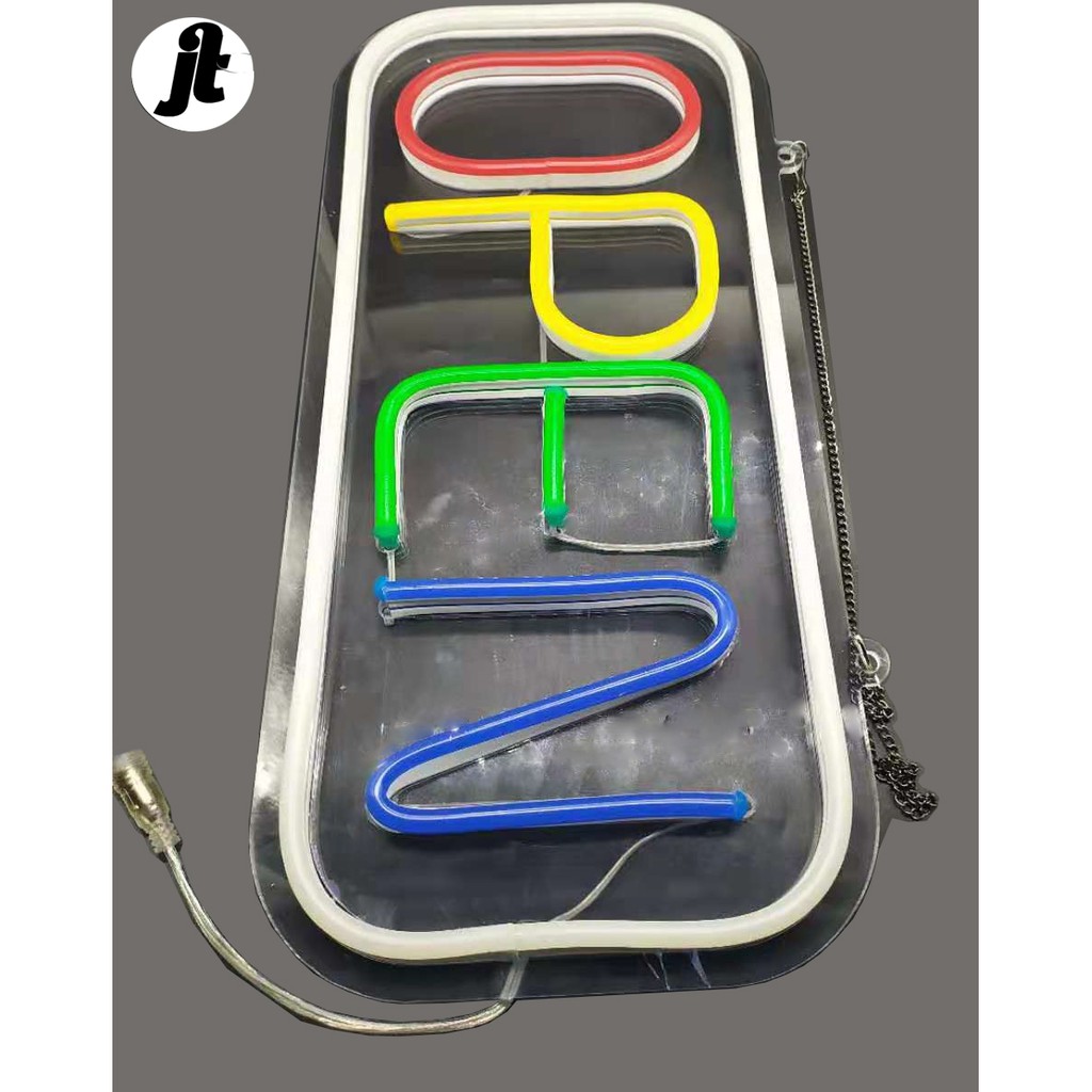 ACRYLIC NEON LIGHTS SIGNAGE OPEN Square 47x22x2cm | Shopee Philippines