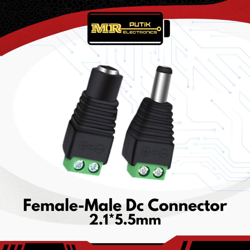Female-Male DC connector 2.1*5.5mm | Shopee Philippines