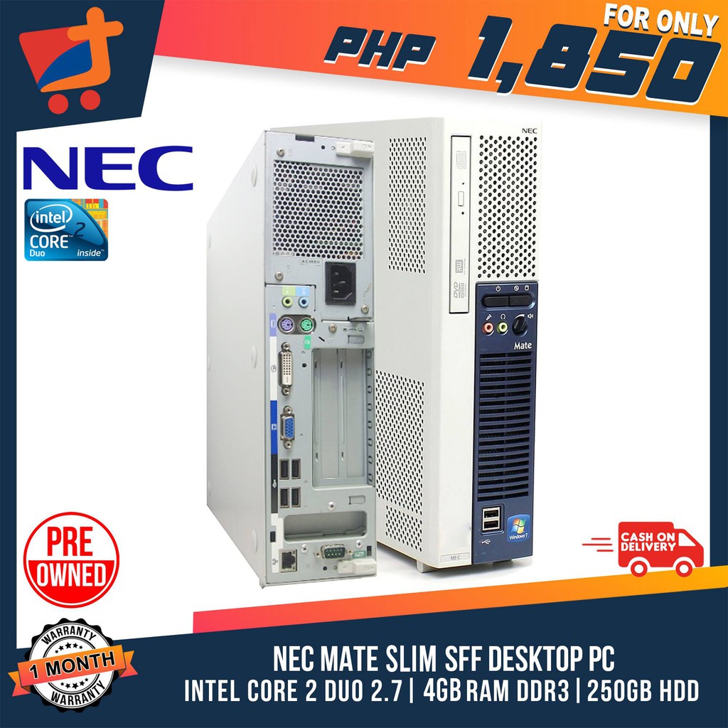NEC MATE Intel Core2duo 2.9Ghz 4GB 160GB SFF Slim Desktop Computer ...