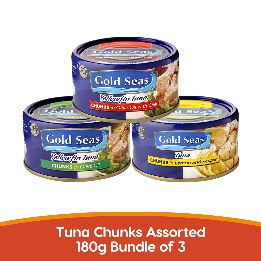 BelowSrp Grocery Gold Seas Tuna Chunks 185g Bundle of 3 Flavors (Olive ...