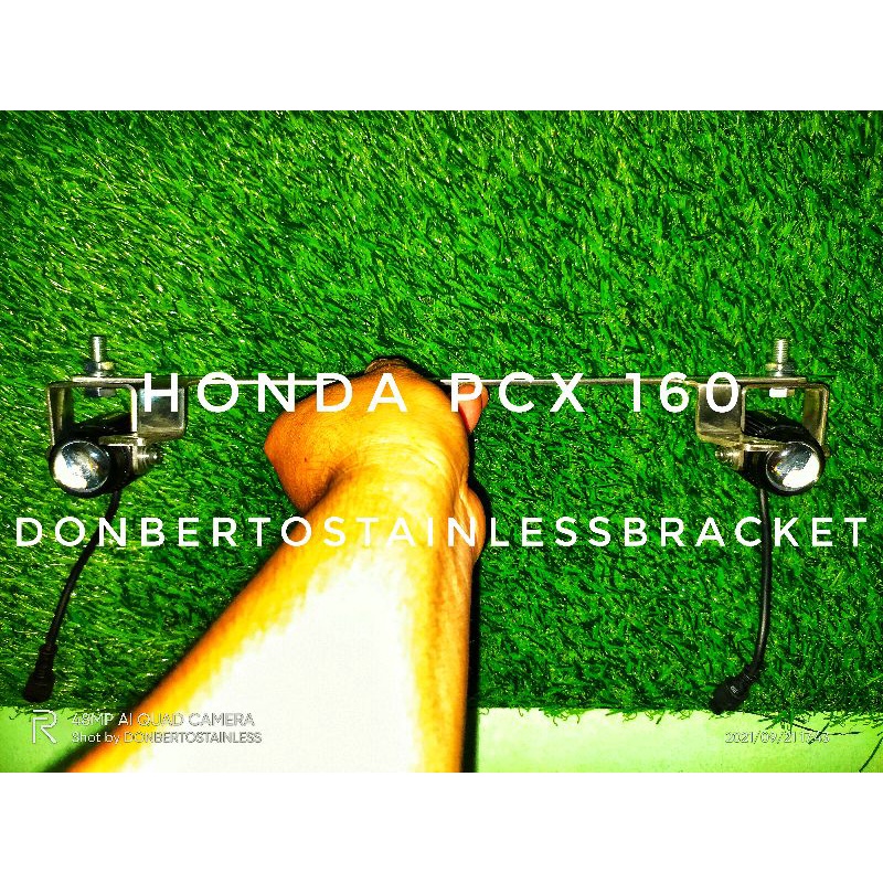HONDA PCX 160 MINI DRIVING LIGHT PURE STAINLESS BRACKET &U TYPE BRACKET ...