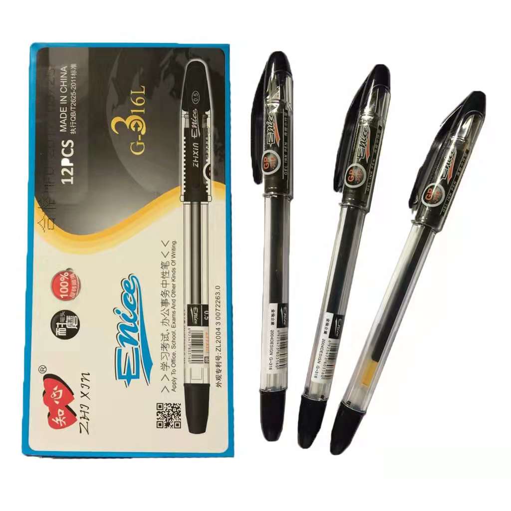 Enice 0 5mm Gel ink Ballpen Signpen For Writing SOLD BY 12PCS Black