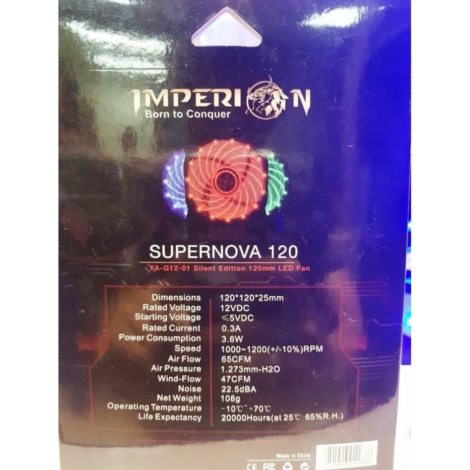 Imperion Supernova Fan Case 12cm Led Silent Gaming Fan Casing 12 cm ...