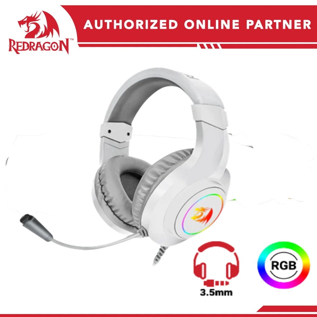 Redragon Hylas H260 RGB Gaming Headset White | Shopee Philippines