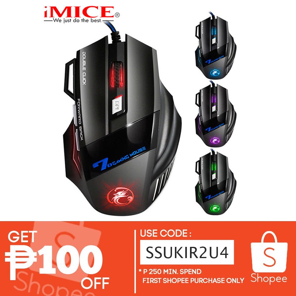 iMice X7 Optical Game Colorful Light 7 Button Gaming Mouse | Shopee ...