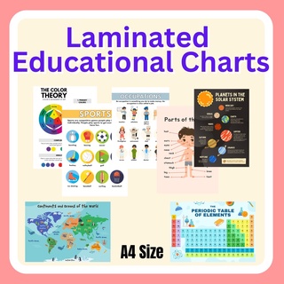 Colorful A4 Laminated Educational Charts Emotions Alphabet Numbers ...