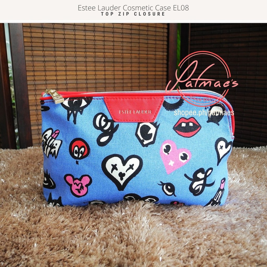 Estee Lauder Cosmetic Case Pouch EL08 Blue Canvas | Shopee Philippines