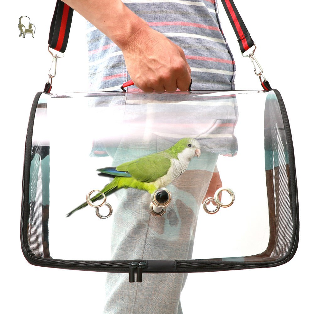 NU Lightweight Bird Carrier Cage Transparent Clear PVC Breathable ...