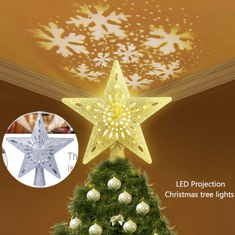 Christmas Star Decorate Projection LED Pentagram Snowflake Tree Light ...
