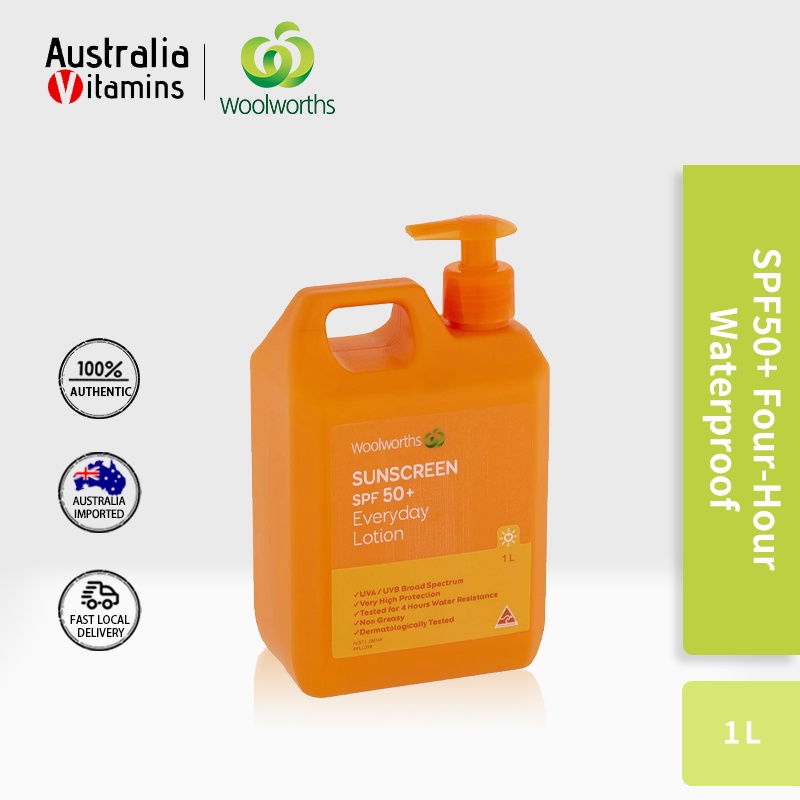 Australia Woolworths Every Day Sunscreen SPF 50+ 1L | Shopee Philippines